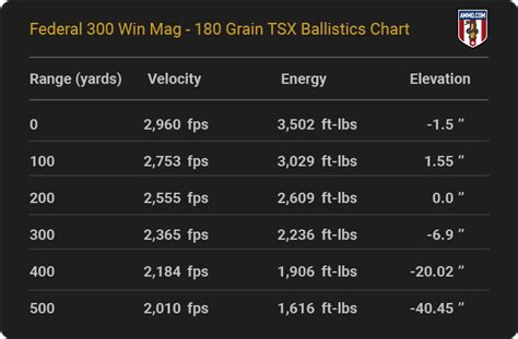 Comprehensive 300 Win Mag Ballistics Chart for Precision Shooting ...