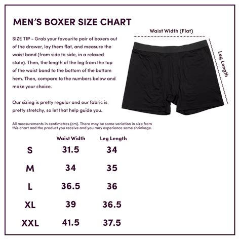 Find Your Perfect Fit: Boxer Underwear Size Chart Explained ...