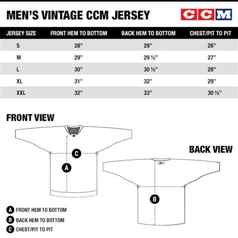 5 Tips to Find the Perfect Fit with CCM Jersey Size Chart - Imaginative ...
