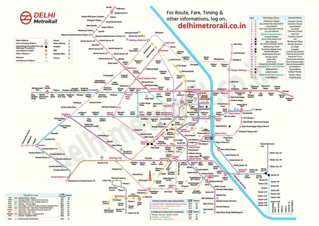 Metro Route Map Delhi Ncr - Imaginative Minds