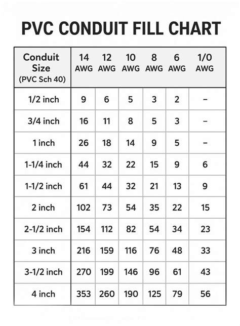 Electrical Conduit Fill Chart PVC: A Complete Guide for Safe Wiring ...