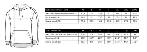 Hoodie Size Chart CM vs. Inches: Which Is Better for Perfect Fit ...
