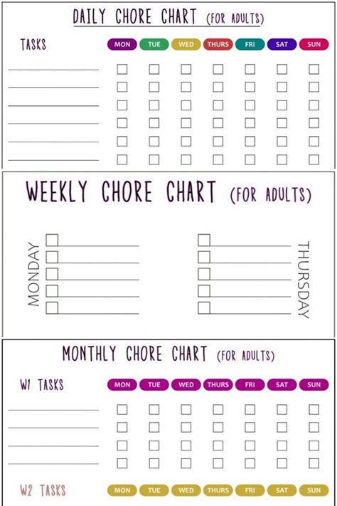 Chore Chart Free Printable - Imaginative Minds