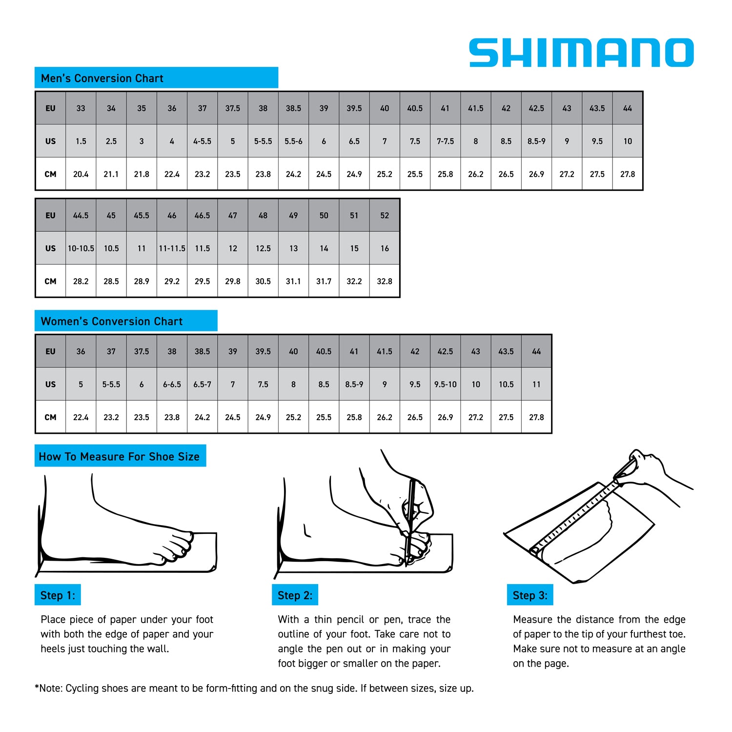 Ultimate Shimano Shoe Size Chart for Cyclists and Outdoor Enthusiasts ...