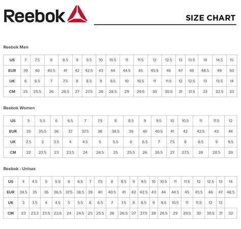 What Is the Complete Shoe Size Chart Reebok You Need to Know ...
