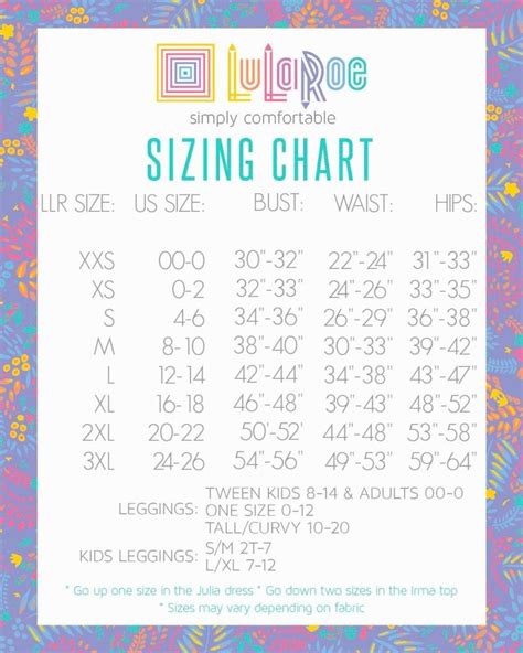 Master the Size Chart for Lularoe Leggings to Find Your Perfect Fit ...