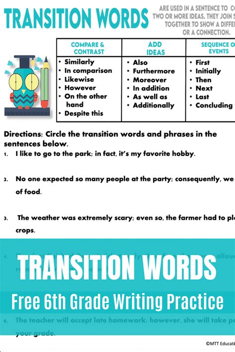 Transition Words To Start The First Body Paragraph - Imaginative Minds