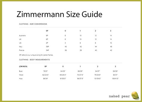 7 Tips for Using the Zimmermann Size Chart to Find Your Perfect Fit ...